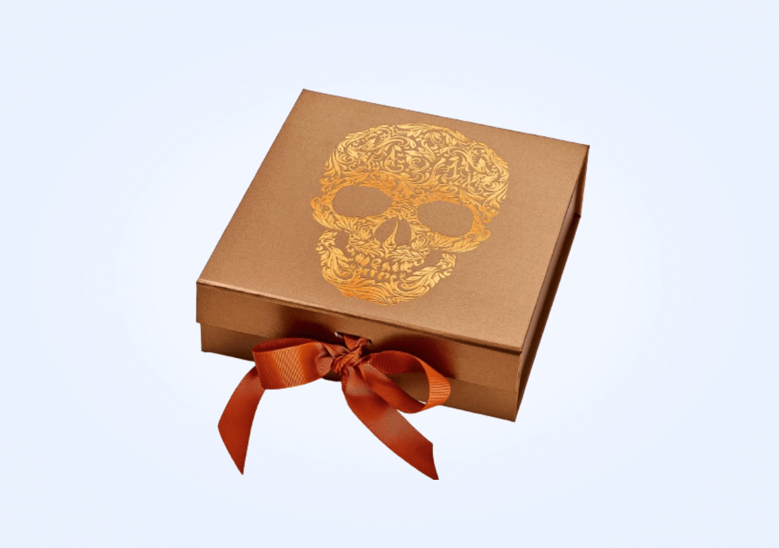 Custom Copper Medium Gift Boxes With Ribbon - Silver Edge Packaging