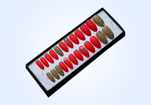 Custom Press On Nails Boxes Silver Edge Packaging